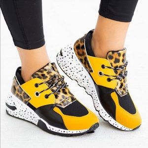 Shoes | Yellow Platform Lace Up Sneakers | Poshmark
